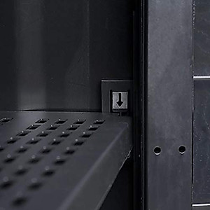 PMOTYOEK Outdoor Storage Shed Garden Cabinet Double Door Organizer 25.6x15x34.3 inch Patio Waterproof Tool Shed Lawn Care Equipment Pool Supplies Outside Backyard Black