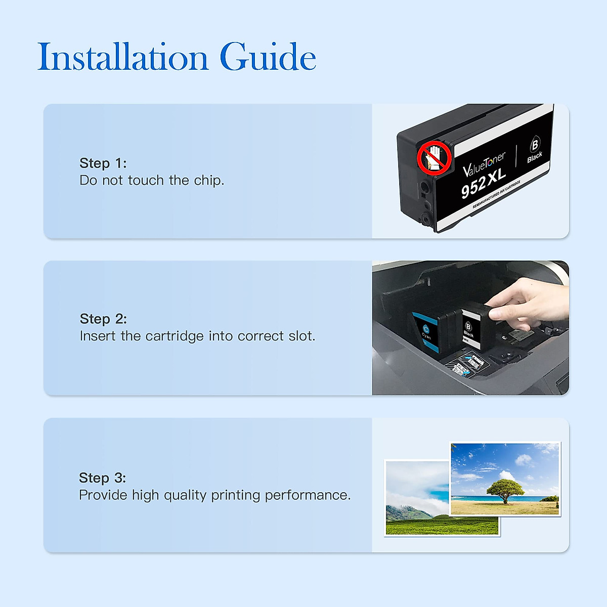 Valuetoner Remanufactured Ink Cartridges Replacement for HP 952 XL 952XL High Yield for OfficeJet Pro 8710 8720 7740 8740 7720 8715 8702 Printer (1 Black,1 Cyan,1 Magenta,1 Yellow, 4 Pack)