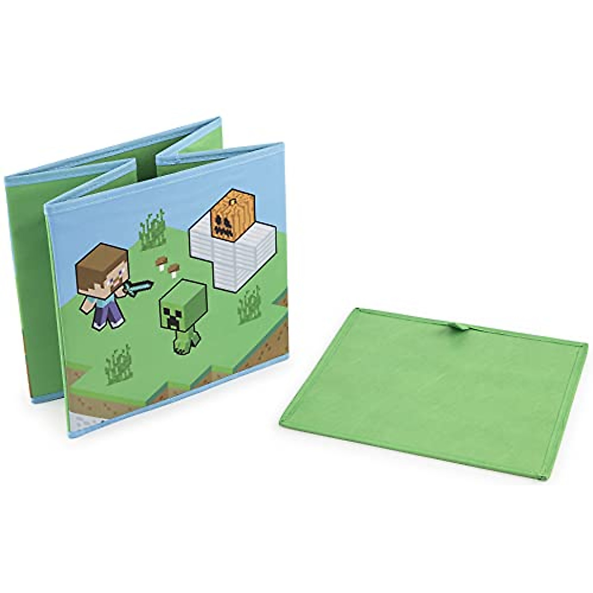 Jay Franco Minecraft Life 2 Pack Collapsible Cube Storage Bins – Kids Foldable Organizer with Handles (Official Minecraft Product)