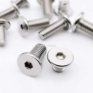 Ochoos 10/50pcs M3 M4 M5 A2-70 SUS 304 Stainless Steel Hex Hexagon Socket Ultra Thin Super Low Short Flat Wafer Head Allen Screw Bolt - (Thread Diameter: M3 50pcs, Length: 5mm)