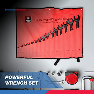 Neiko 03575A Jumbo Combination Wrench Set | 16 Piece | MM | 6 mm to 32 mm | Raised Panel Construction