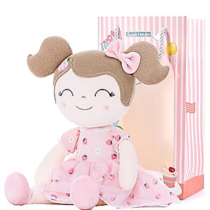 Gloveleya Baby Girl Gift Soft First Baby Doll Plush Doll Strawberry Pink 16" w/Gift Box…