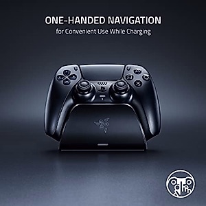Razer Quick Charging Stand for PlayStation 5: Charge - Curved Cradle Design Matches PS5 DualSense Wireless Controller One-Handed Navigation USB Powered White (Controller Sold Separately)