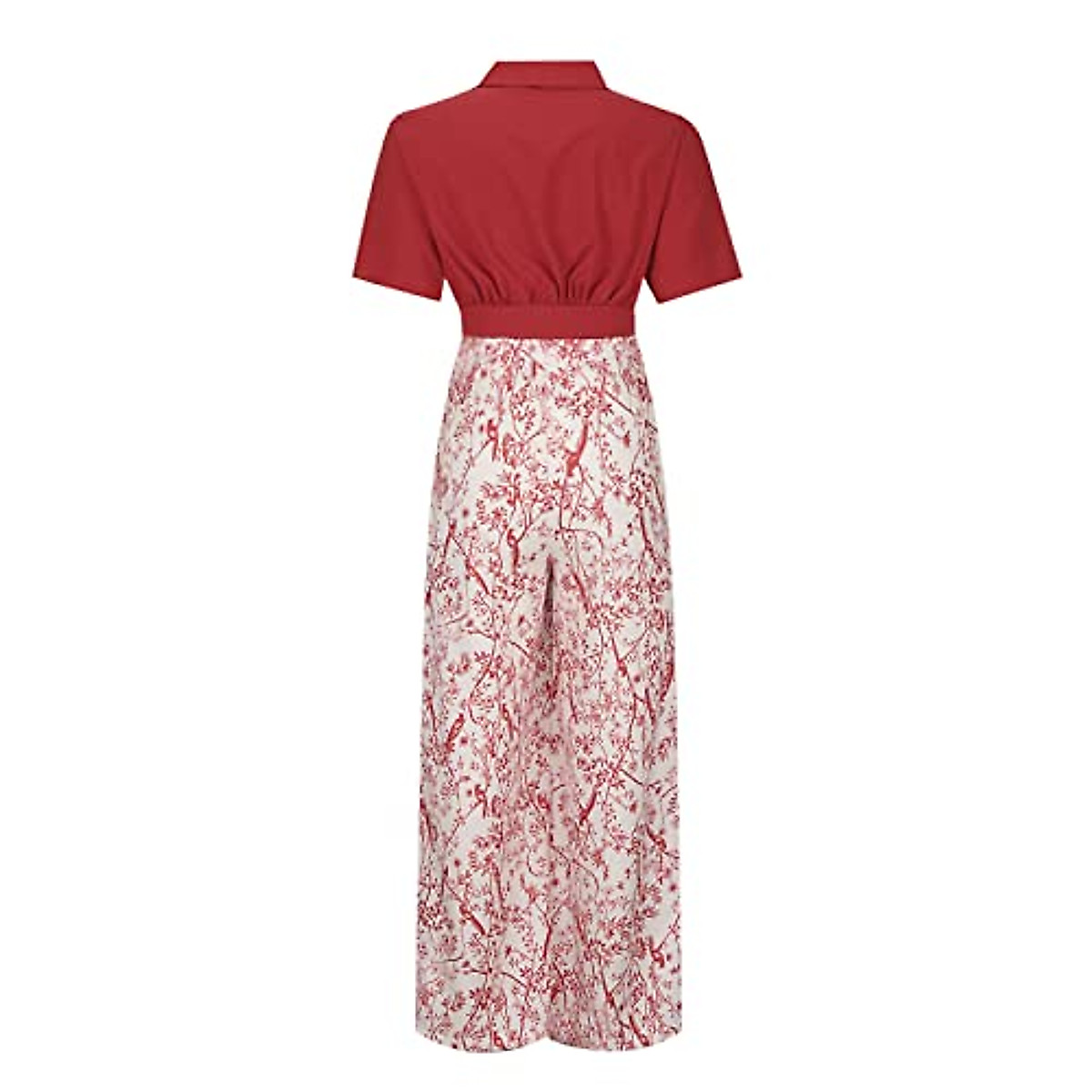 Oggfader Women's 2 Piece Outfit Baggy Wrap V Neck Crop Top 2023 Summer Floral Elastic Waist Pants Short Sleeve Tank Tops