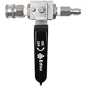 EDOU DIRECT Ball Valve for High Pressure Washer Hose Kit | 3/8" Male Plug X 3/8" Female Quick Connect | 4,500 PSI Max Working Pressure | Includes replacement Quick Connect and Teflon Tape