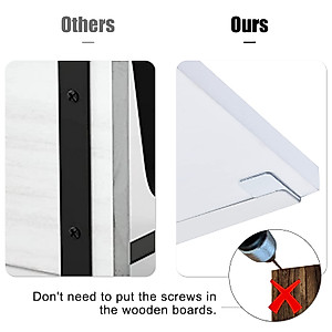 CHANGE MOORE Floating Shelves for Wall Set of 3 Easily Wall Mounted Wood Storage Shelves Hanging Shelf for Bedroom, Bathroom, Living Room, Kitchen, Office White