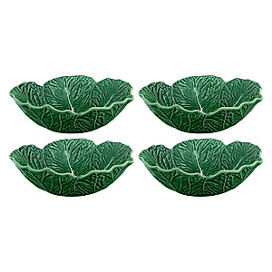 Bordallo Pinheiro Cabbage Green Cereal Bowl, Set of 4