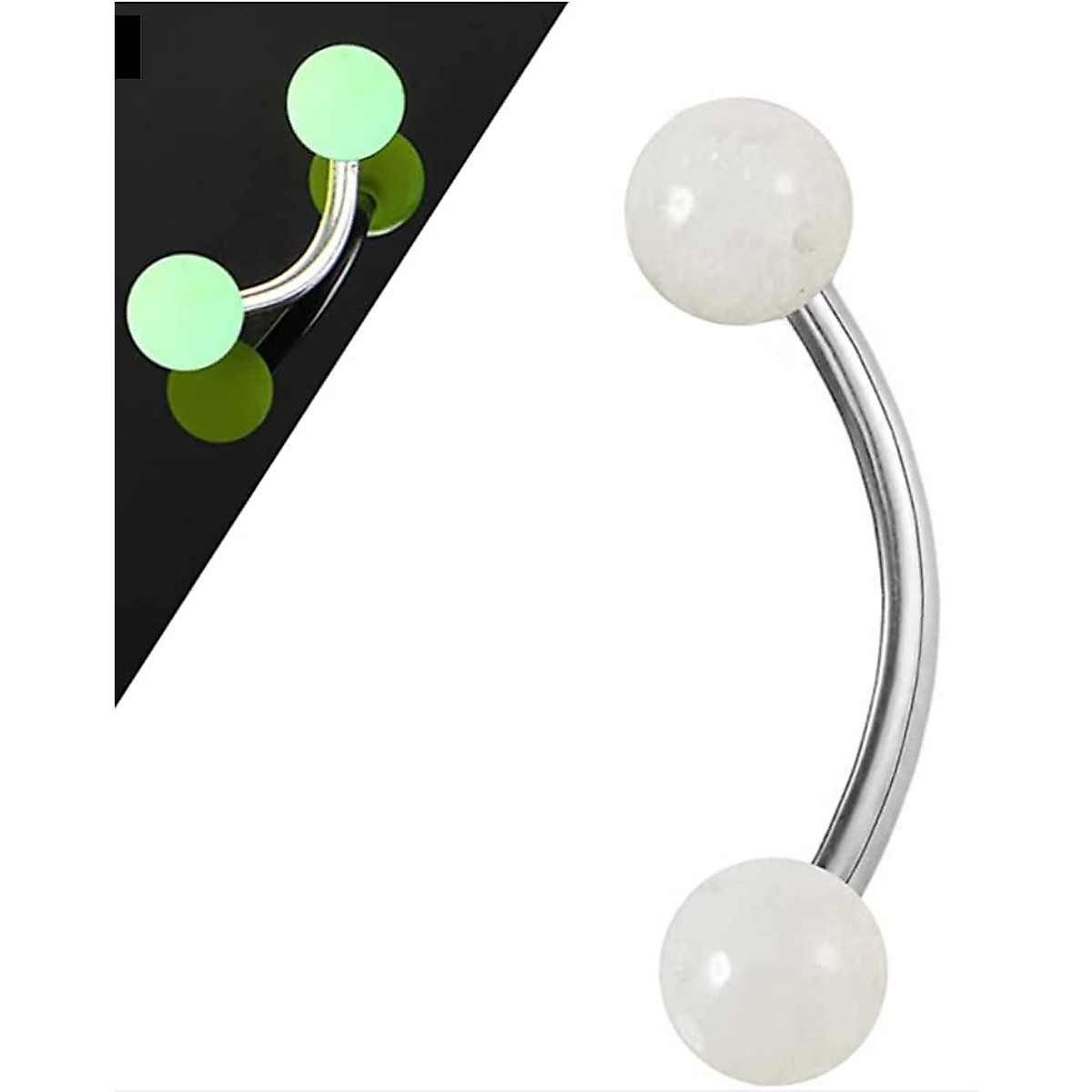 DON JUAN DE PUPPY Valentine's Day - Belly Button Ring Surgical Steel - Piercing Glow In The Dark Belly Button Rings Surgical Steel - Rings Barbells Women Girls Belly Piercing Jewelry