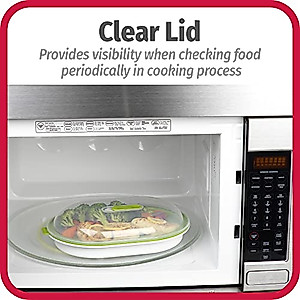 GoodCook BPA-Free Plastic Microwave Vegetable and Fish Steamer, Green