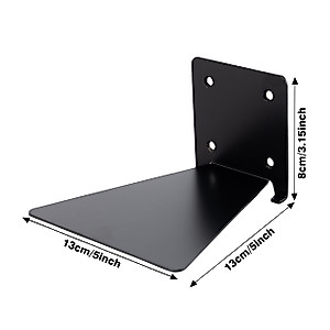 VASGOR Set of 4 Invisible Floating Bookshelf, Heavy Duty Wall Mounted Book Shelf Organizer, Wall Mount Metal Shelves Holder for Books (4, Black)