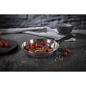 KUHN RIKON Silver Star Bratpfanne / Pfanne unbeschichtet aus Edelstahl mit Wabenboden, 24 cm, alle Herdarten inkl. Induktion, krosses und fettarmes Braten