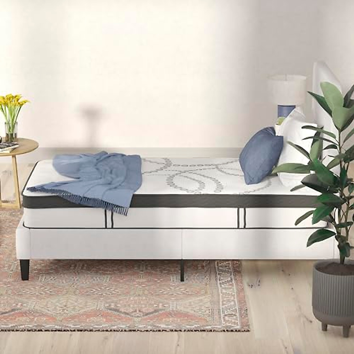 Flash Furniture Capri Comfortable Sleep 10" Hybrid Pocket Spring and Foam Mattress in a Box, Foam Pocket Spring Hybrid Mattress, Twin