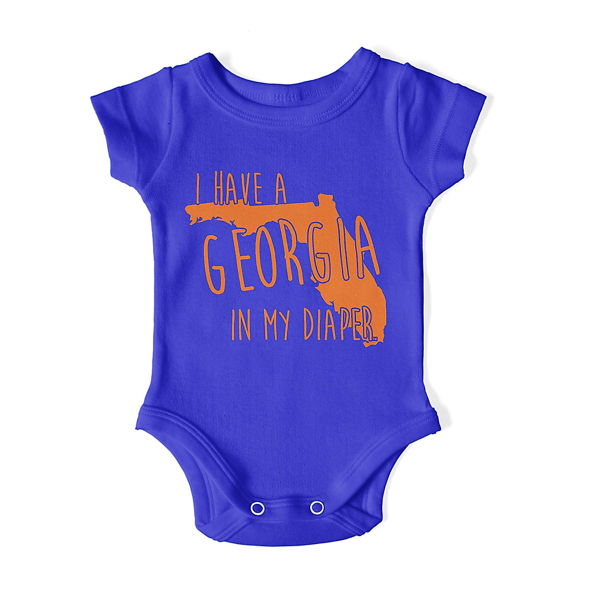In My Diaper I Have A Georgia UF Florida Fans Baby One Piece Newborn Royal