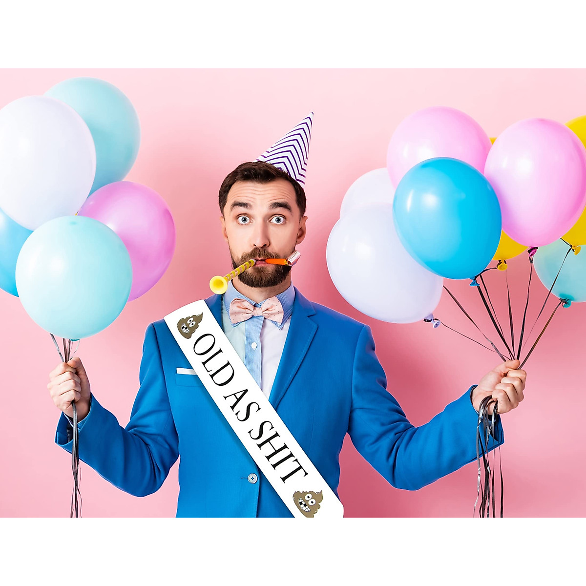 JPACO Old AS SHlT Sash – Birthday & Retirement Sash For Men and Women & Large Safety Pin. Great for Retired Work Party, Events, Party Supplies, Novelty Gifts, Favors, & Decorations