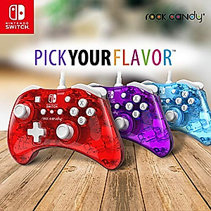 PDP Rock Candy Wired Gaming Switch Pro Controller - Pineapple Pop Yellow / Clear - Licensed by Nintendo - OLED Compatible - Compact, Durable Transparent Travel Controller - Holiday & Birthday Gifts