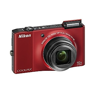 Nikon Coolpix S8000 14.2 MP Digital Camera with 10x Optical Vibration Reduction (VR) Zoom and 3.0-Inch LCD (Red)