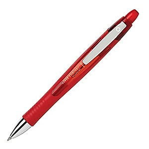Office Depot Super Comfort Grip Retractable Ballpoint Pens, 1.0 mm, Medium Point, Red Barrels, Red Ink, 12 pk, BP12RED