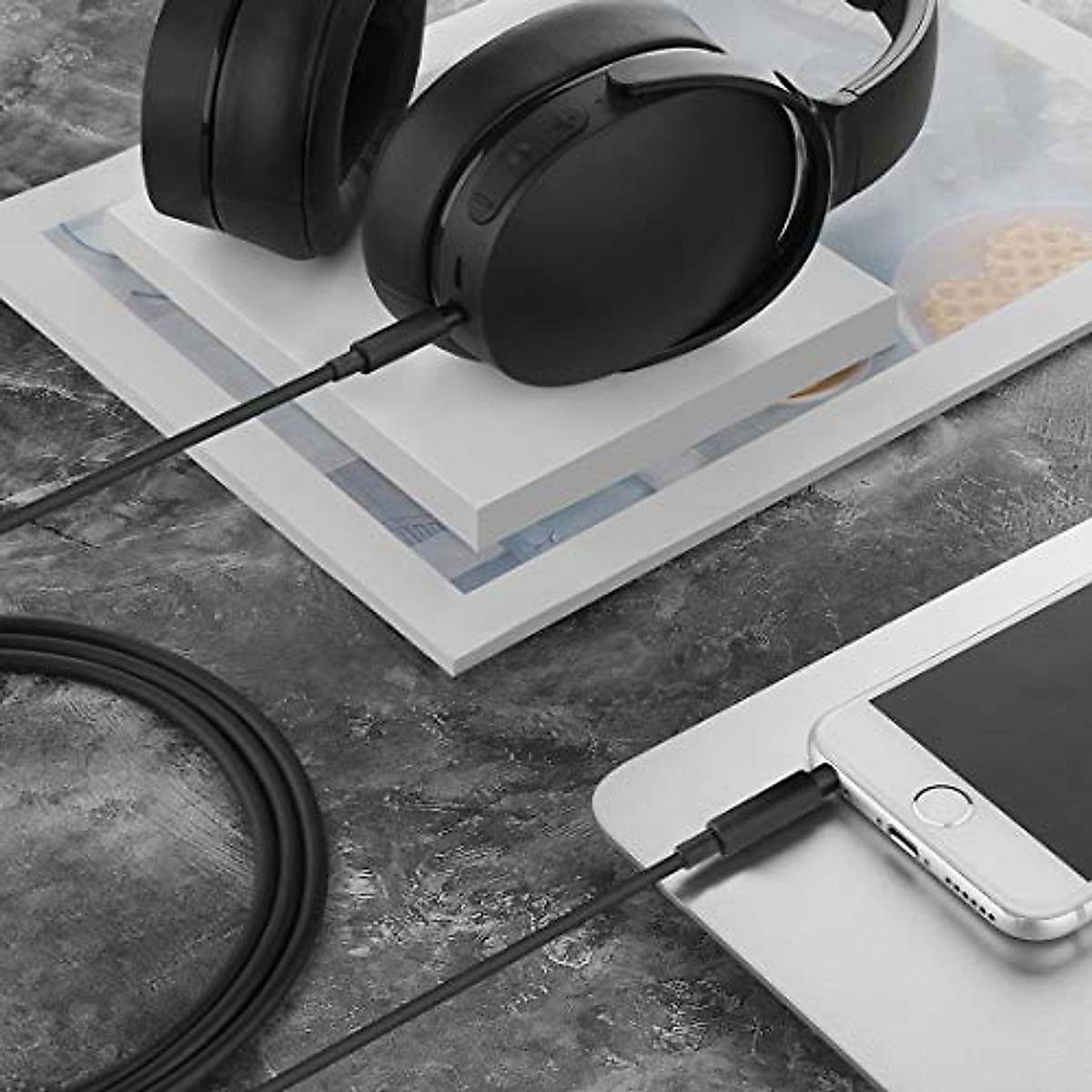 GEEKRIA Audio Cable Compatible with Skullcandy Hesh Evo, Hesh 3, Crusher Wireless, Venue, Grind, Crusher Evo, Cassette, Mix Master Cable, 3.5mm Aux Replacement Stereo Cord (4 ft / 1.2 m)