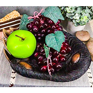 Ebros Rustic Large Long Claws Bear Paw Fruit Platter Serving Bowl Plate 11.5"Wide For Fruits Treats Candies Cookies Tabletop Decor Of Grizzly Bears Black Bears Wildlife Animal Kitchen Dining Accessory