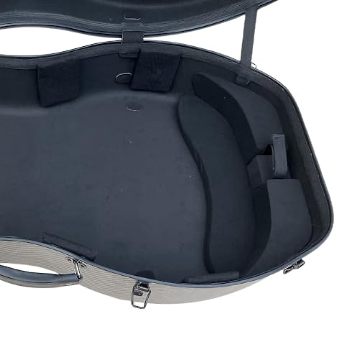 WUQIMUSC Lightweight Carbon Fiber Cello Case 4/4 Full Size, Hard Shell with Wheels, Backpack Straps & Padded Handles, 3.8kg, Durable Stylish Design for Musicians (Black)