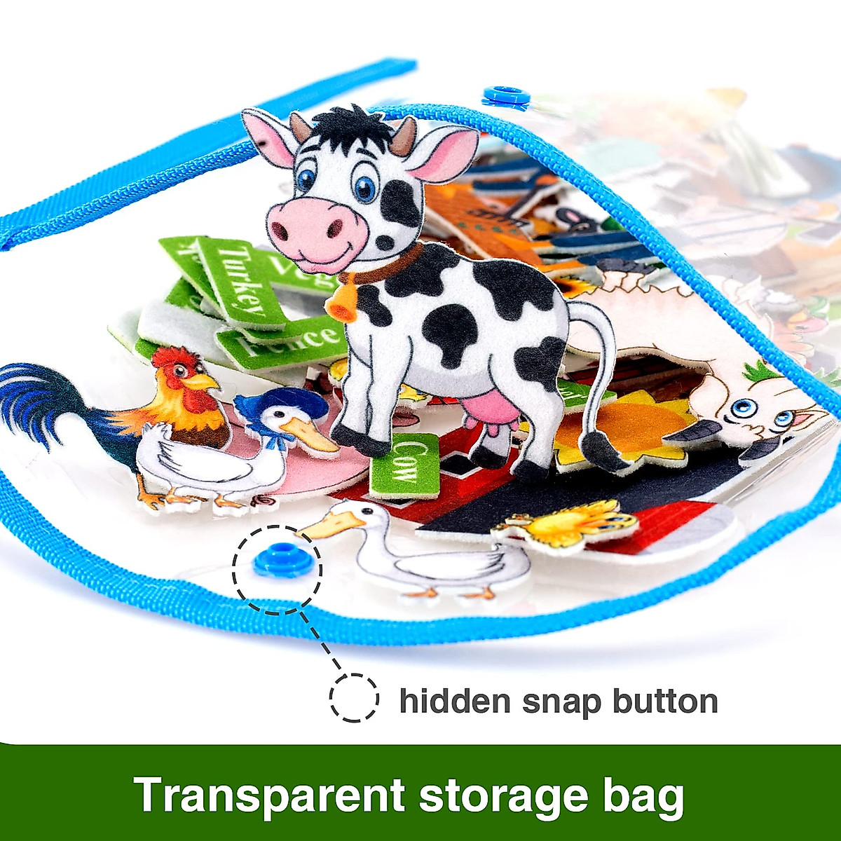 Craftstory Animals Felt Board Stories for Toddlers, Felt Animals Figures Toys Arts and Crafts Sensory Gifts for Classroom Storytelling School Daycare Supplies (Farm Anmals)