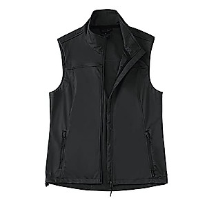 BALEAF Women's Lightweight Vest Softshell Sleeveless Jacket Windproof Stand Collar with Zipper Pockets Running Hiking Golf Black M