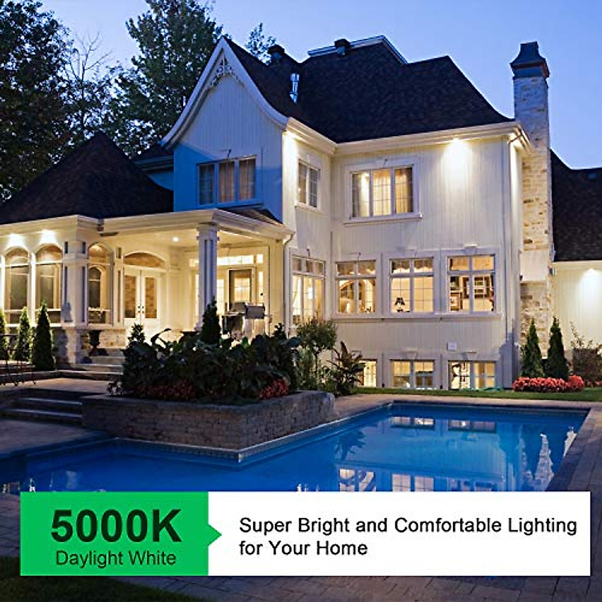 SHINE HAI Dusk to Dawn Light Sensor Bulbs, A19 12W(100 Watt Equivalent) LED Auto On Off Light Bulbs, 1200 Lumens, E26 Base, Daylight White 5000K Bulbs Outdoor for Porch Garage Yard, 4-Pack