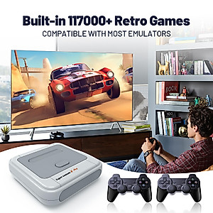 Kinhank Super Console X Pro with 117000+ Games, 63+ Emulators, 4K TV Output, WiFi/LAN, 2 Wireless Controllers