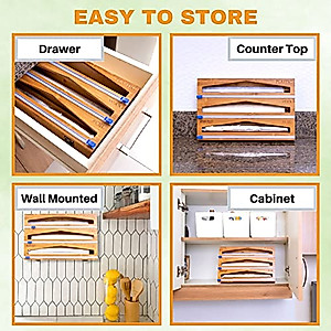 Aluminum Foil Organization and Storage, Saran wrap Dispenser with Cutter.Foil, Plastic, Wrap Organizer, Foil Dispenser with Cutter, Food wrap Dispenser with Cutter 3 in 1 for foil, Plastic, Wax Paper