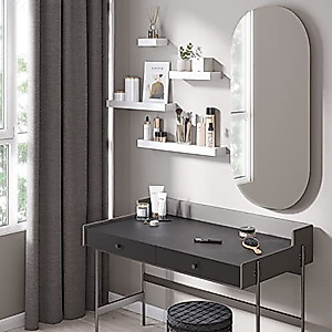 Ballucci Modern Ledge Wall Shelves, Set of 4 Wood Floating Shelves for Bedroom, Bathroom, Living Room, Kitchen, Nursery, White