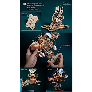 howCat 3D Wooden Puzzles for Around The Earth in 80 Days Fantasy Spaceship Model Kit to Build -Ideal Christmas or Birthday Gift for Puzzle Enthusiasts