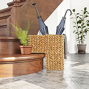 Woven Stair Step Basket | Multi Story House Wicker Storage Baskets for Stairsteps - Shoe Organizer, Laundry Gathering Basket, Hyacinth Storage Basket, Toy Storage - By MadeTerra (Natural)