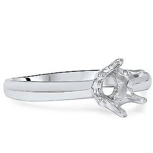 P3 POMPEII3 White Gold Solitaire Semi Mount Engagement Ring Setting - Size 6