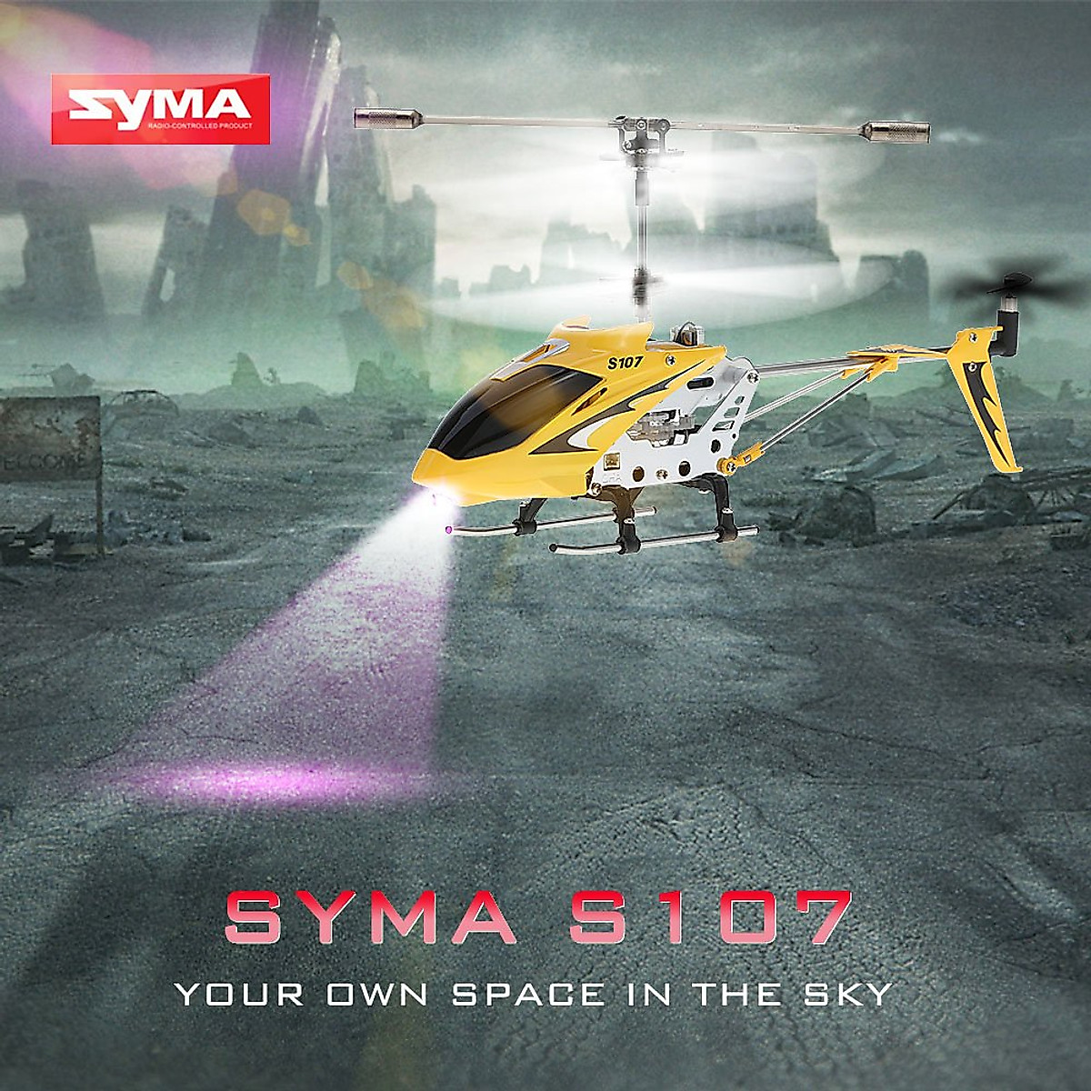 GoolRC Remote Control Helicopter, S107/S107G RC Helicopter for Kids and Adults, 3 Channel Mini Helicopter with Gyro for Boys and Girls (Yellow)