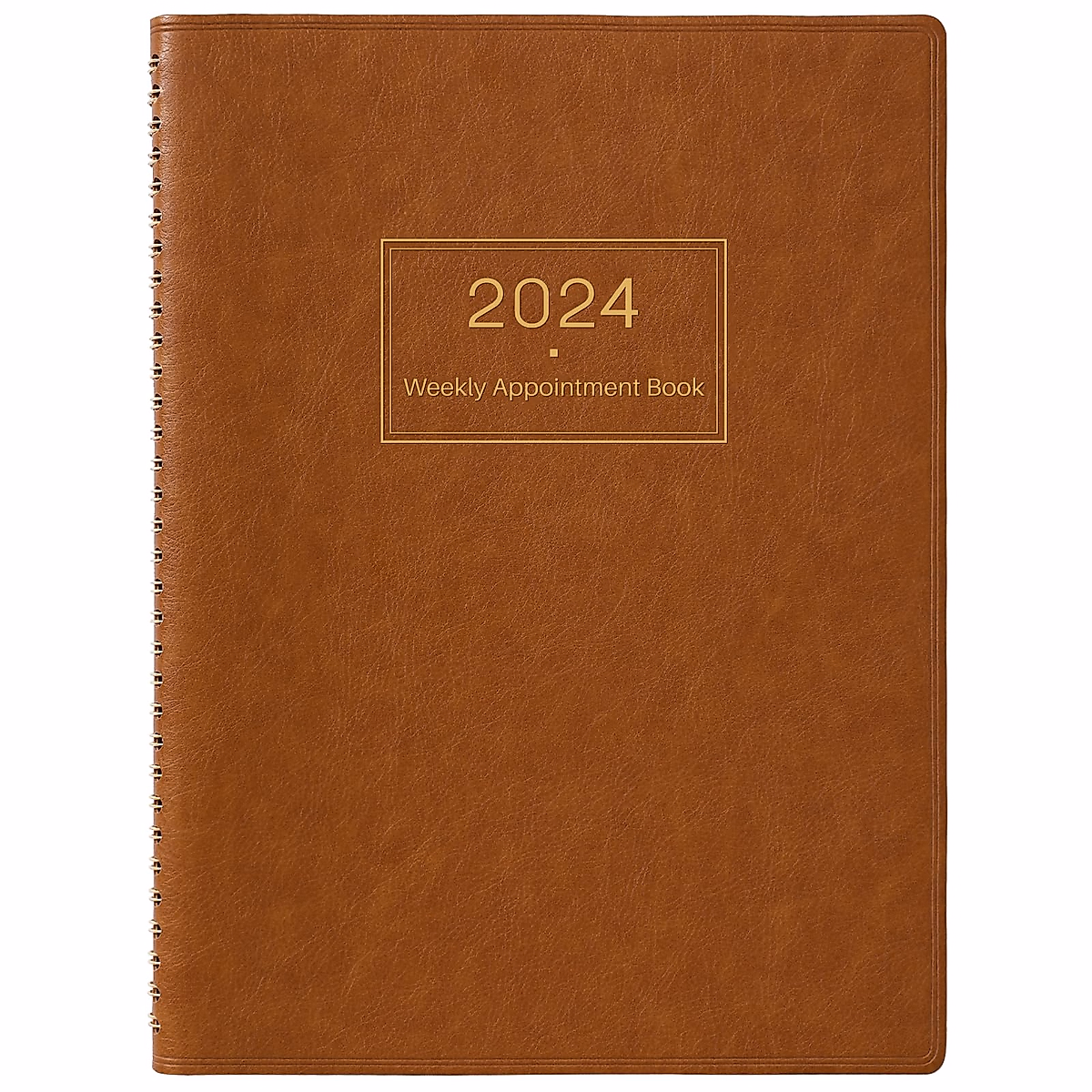 2024 Weekly Appointment Book & Planner - Large 2024 Daily Hourly Planner, January 2024 - December 2024, 8.5" x 11", 2024 Appointment Book with 15-Minute Interval + Thick Paper + Pocket - Brown