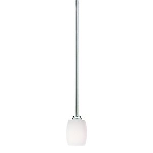 Kichler Eileen 8" 1 Light Mini Pendant with Satin Etched Cased Opal Glass in Brushed Nickel