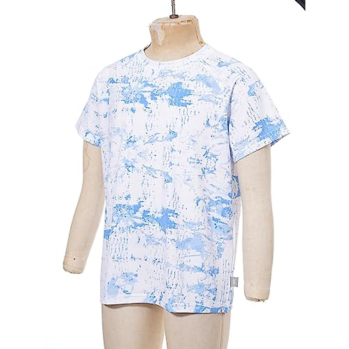 Mufeng Kids Boys Girls Quick Dry Breathable Raglan Sleeve T-Shirt Sun Protection Shirts for Workout Football Basketball Blue 9-10 Years