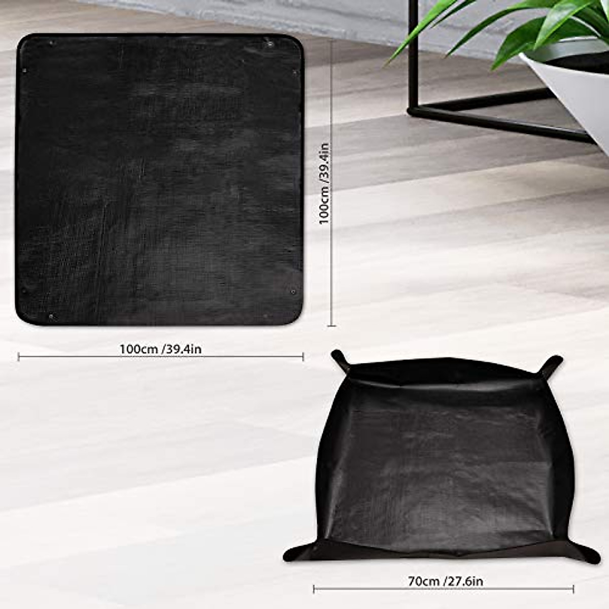 k’S Plant Potting Mat, Reusable Waterproof Garden Plant Seedling Repotting Tray Foldable Indoor Transplanting Tidy Flower Potting Tarp with 10 Pack Plant Labels and Clips (39.3 x 39.3 inch)