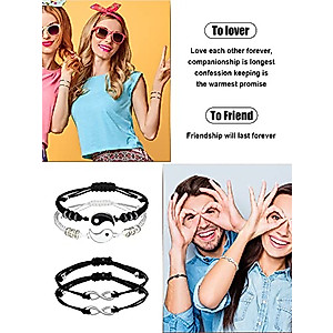 8 Sets Friend Bracelets Matching Bracelets for Couples Sunflower Bracelets Yin Yang Pinky Promise Bracelets Sun and Moon Bead Heart Bracelet for Graduation Gifts Cool Bff Friendship Boy, Girlfriend