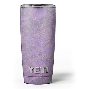 Design Skinz Purple Slate Marble Surface V30 - Skin Decal Vinyl Wrap Kit Compatible with The Yeti Rambler Cooler Tumbler Cups