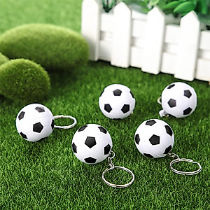 Blulu 30 Pack Soccer Keychains Soccer Stress Ball Sports Ball Keychains Soccer Key Chain for Boys School Carnival Reward, Party Bag Gift Fillers (Soccer)