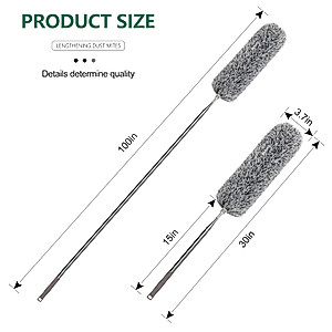 SetSail Duster with Extension Pole 110-inch Extra-Long Dusters for Cleaning, Bendable Microfiber Head Washable Ceiling Fan Duster for High Ceilings, Furniture