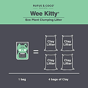 Rufus & Coco Wee Kitty Eco Plant Tofu Cat Litter | Natural Flushable Clumping Cat Litter | Low Tracking Biodegradable Soy Pellets | Super Absorbent Soy Bean Fibres 8.8 lbs
