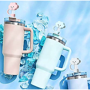 GLBEAR Straw Cover for Stanley Cup,6Pcs Cloud Straw Covers Compatible with Stanley 30&40 Oz Tumbler with Handle,Silicone Straw Topper for Stanley Cups (Straw Covers Cap 6 PCS)