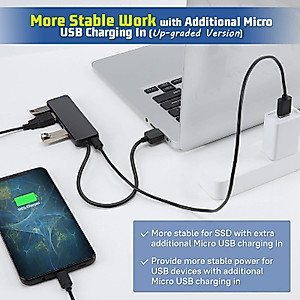 USB Hub 3.0,YaimhSound USB Extender Splitter, 4-Port USB Extenion Adapter with Detachable USB Extention Cable for Laptop, PC, TV, Projector, Printer,Keyborad,Mouse,Xbox,Flash Drive,SSD,Camera(80cm)