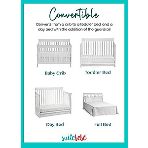 Suite Bebe Riley 4-in-1 Convertible Crib, Navy Blue