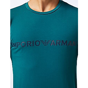 Emporio Armani Men's Megalogo Short Sleeve Slim Fit T-Shirt, Topaz, Large