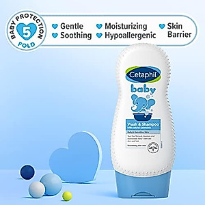 Cetaphil Baby Shampoo and Body Wash with Organic Calendula, 7.8 Fl Oz, Hypoallergenic, Tear Free, Soap Free, Ideal for Everyday Use