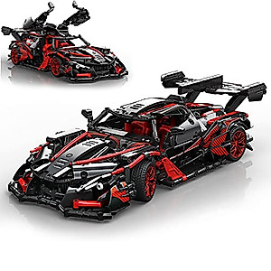 NEWRICE Apolo Super Sports Car Building Blocks Kit,1:14 Scale Car Model Building Toys,Adult Collectible Race Car,for 15+ Year Boys,Adult(1391 Pieces)