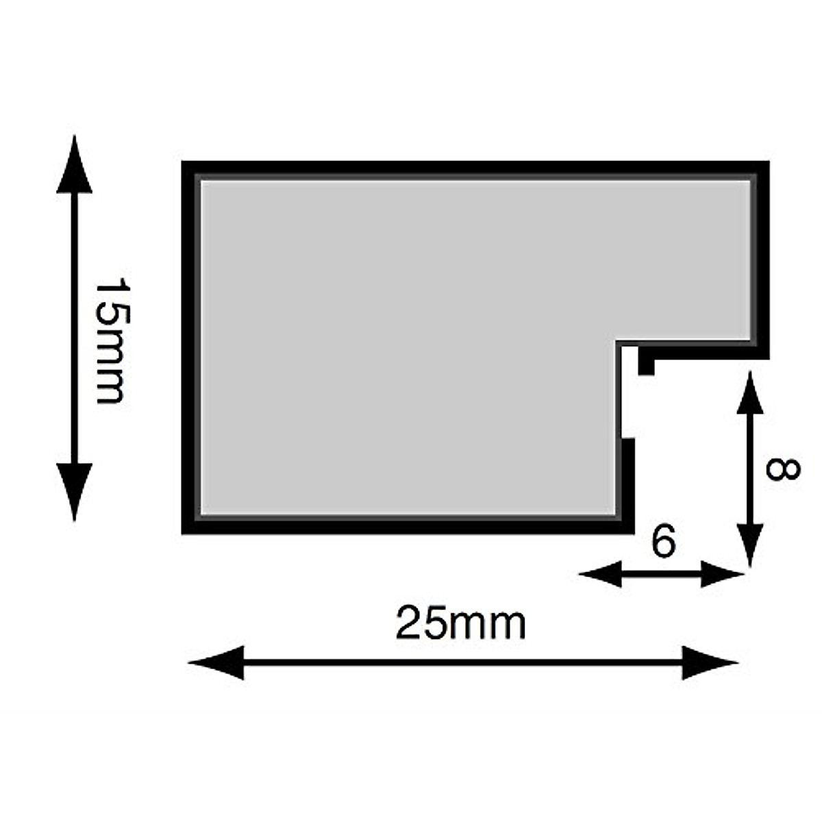 FRAMES BY POST Q7 Picture Photo Frame, Black with White Mount, 50 x 40 cm Image Size 16 x 12 Inch, Plastic Glass